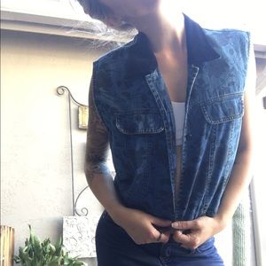 Vintage | Jackets & Coats | Vintage Jean Floral Vest | Poshmark